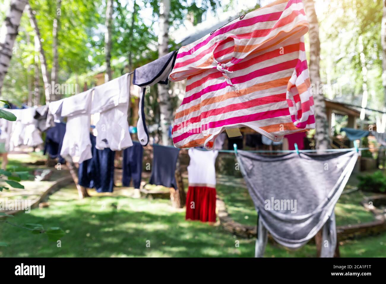 Wash Day Clothes Line Clothesline High Resolution Stock Photography and ...