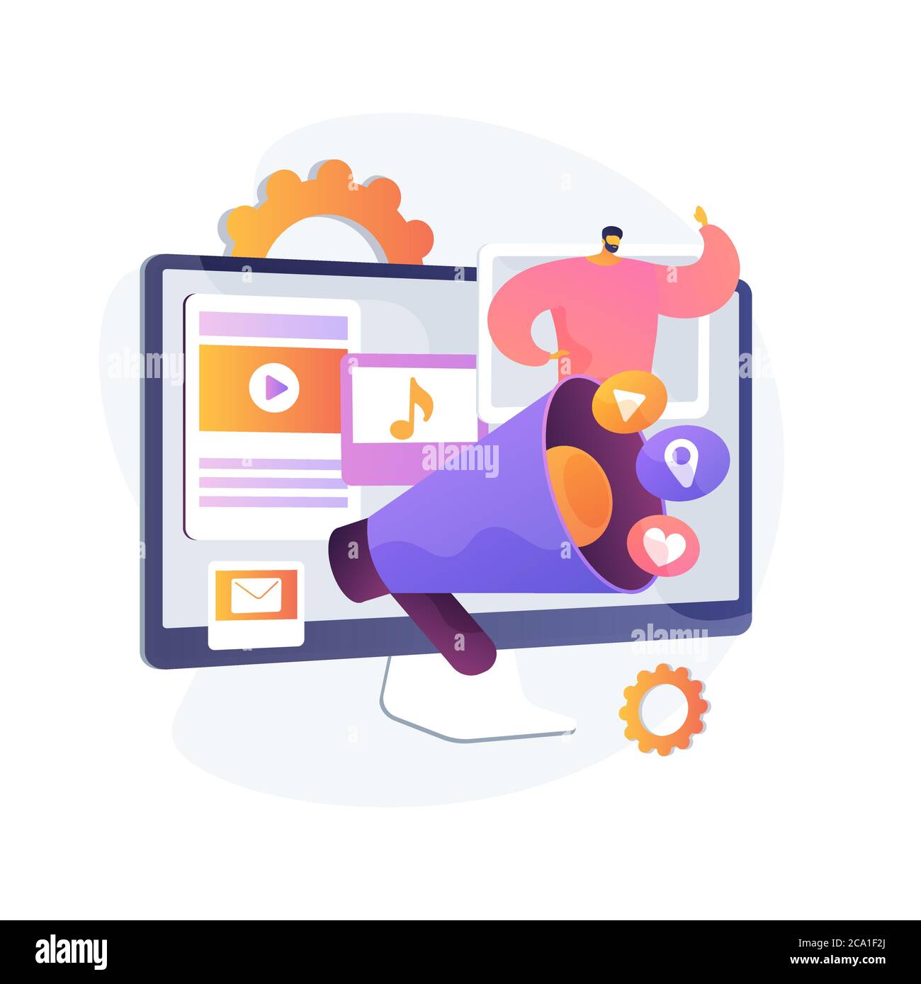 Digital PR abstract concept vector illustration Stock Vector Image ...