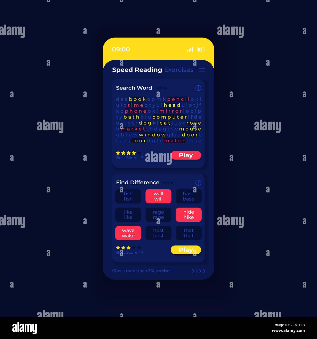 Speed reading app smartphone interface vector template. Mobile app page ... Speed reading app smartphone interface vector template. Mobile app page ...