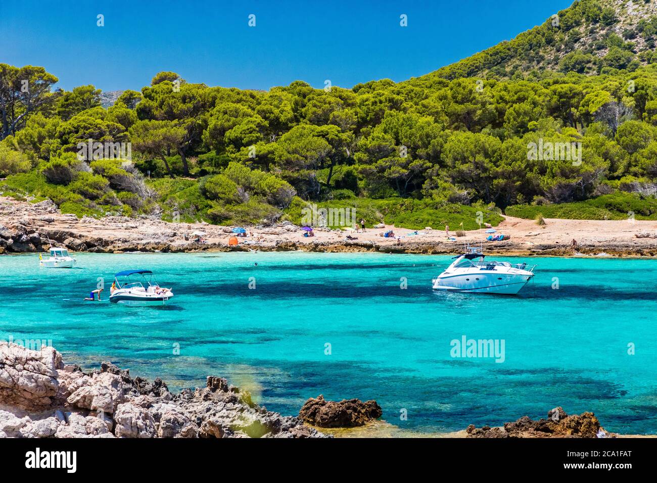 Cala Agulla with amazing sand beach Spain, Balearic Islands, Mallorca ...
