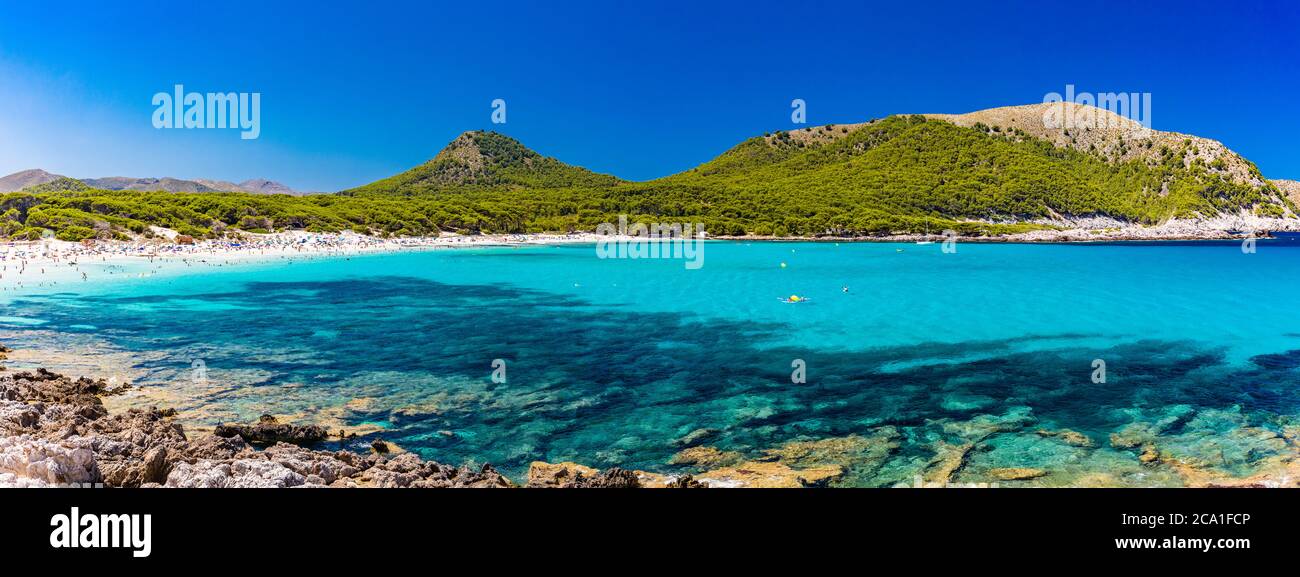 Cala Agulla with amazing sand beach Spain, Balearic Islands, Mallorca ...
