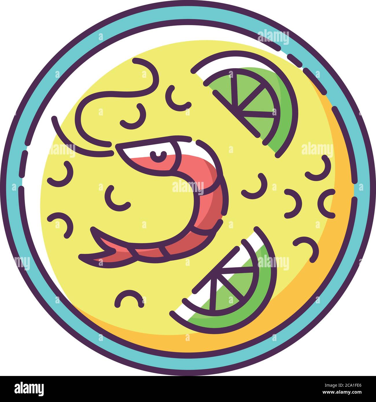 Fresh shrimp paella Stock Vector Images - Alamy