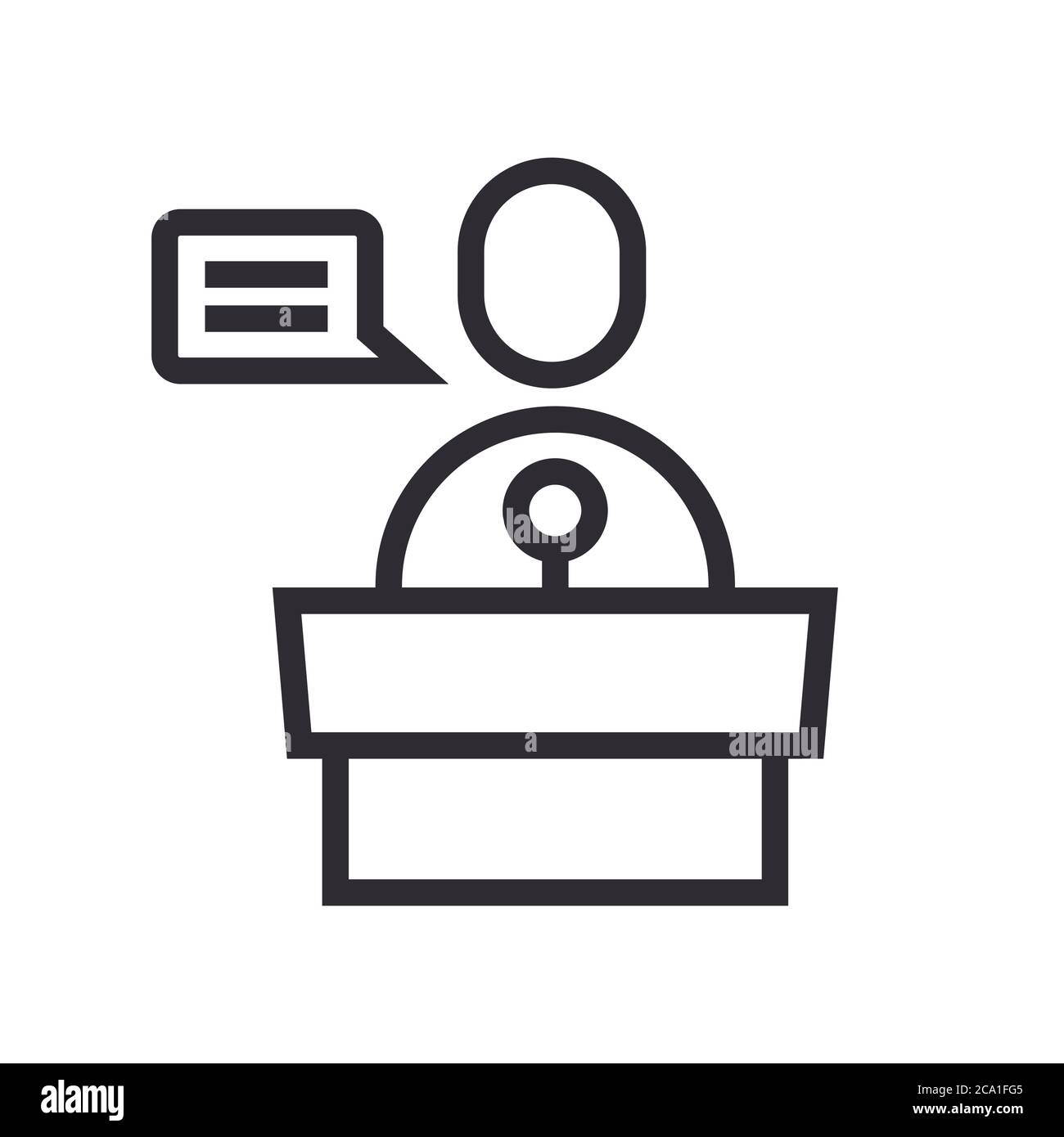speaker icon behind the podium. flat vector illustration Stock Vector ...