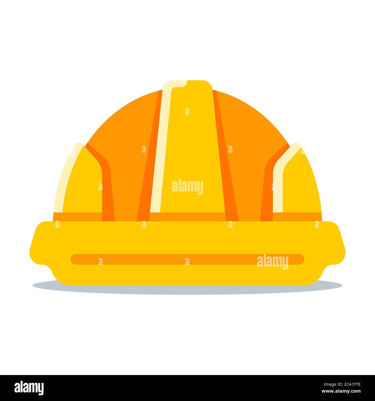 yellow construction helmet on a white background. flat vector ...