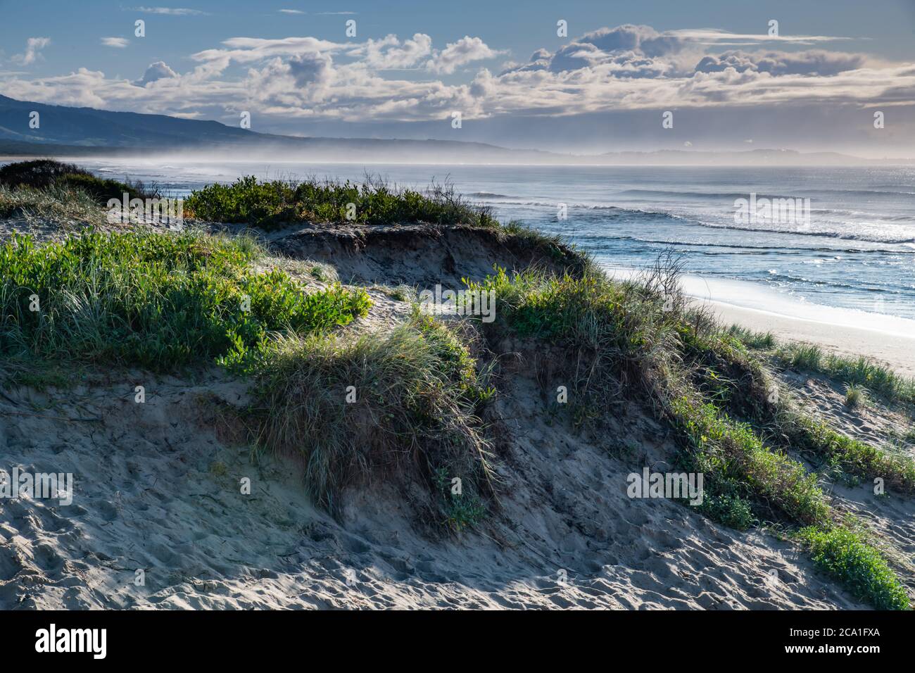 The beach and the sea at Shoalhaven Heads on the South Coast of NSW ...