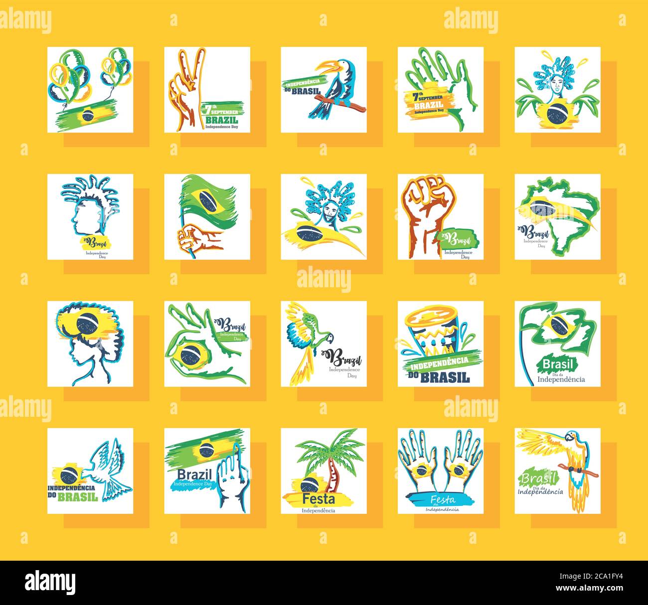 bundle of brazil independence day icons vector illustration design ...