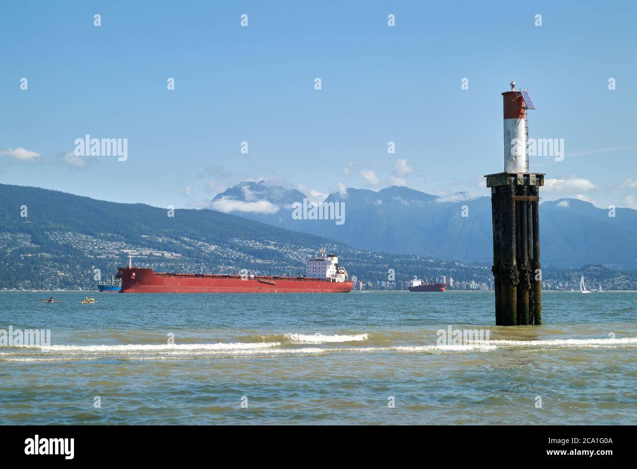 Navigation Aid English Bay Vancouver. A windy day in English Bay with ...