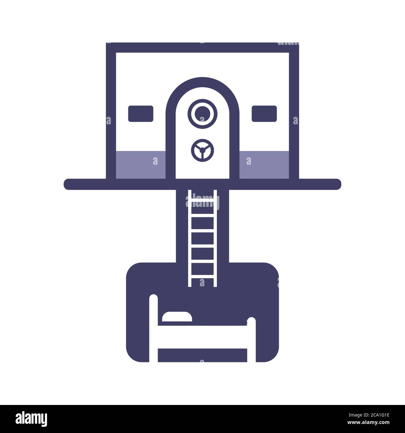concrete bunker icon in case of nuclear war. flat vector illustration ...