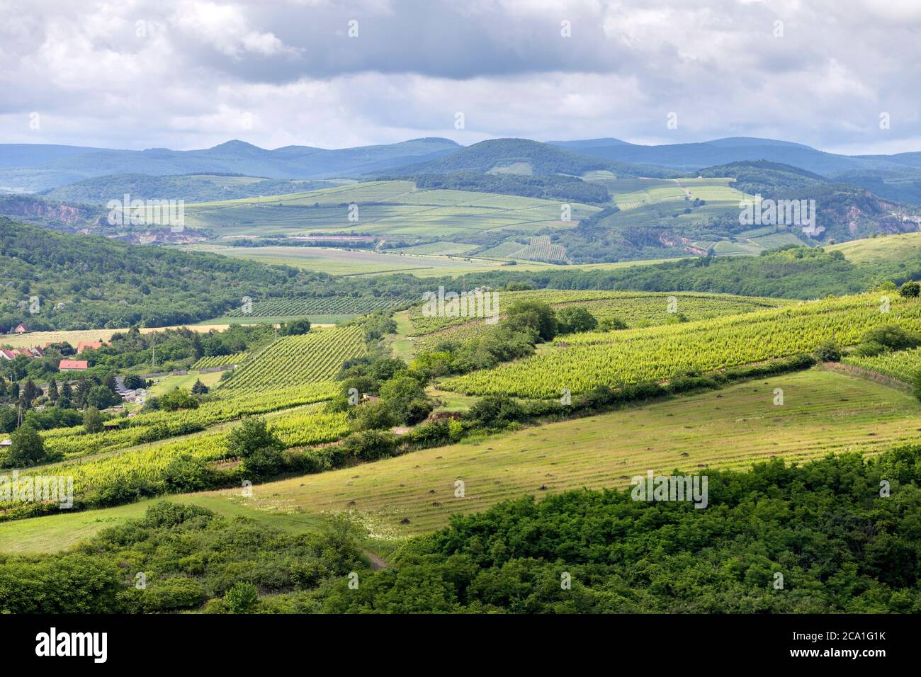 Zemplen mountains view from the Blessing Christ Statue in Tarcal ...