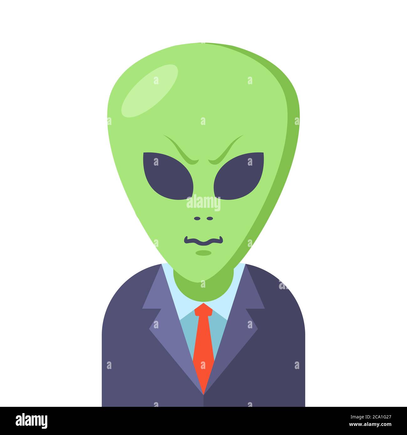alien in a business suit on a white background. Flat character vector ...