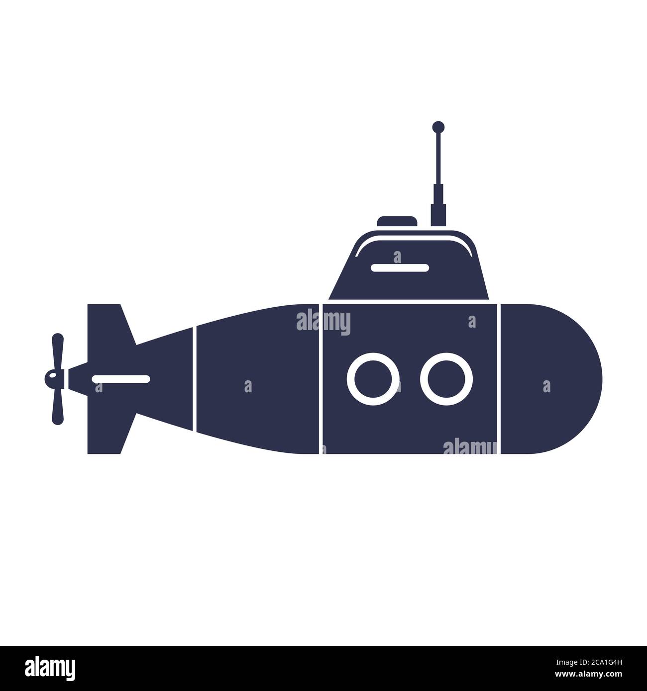 submarine icon on a white background. flat vector illustration Stock ...