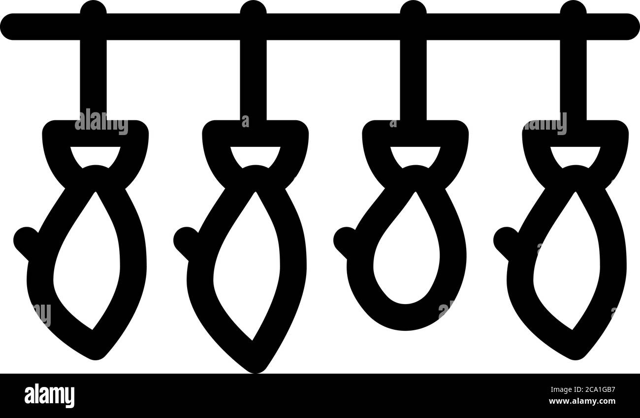 fish drying icon vector outline illustration Stock Vector Image & Art ...