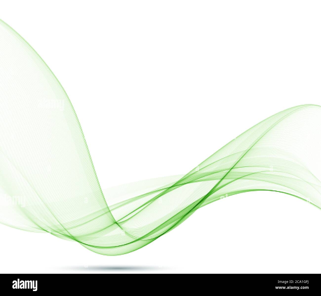 Green abstract wave isolated on white background. Advertising layout ...