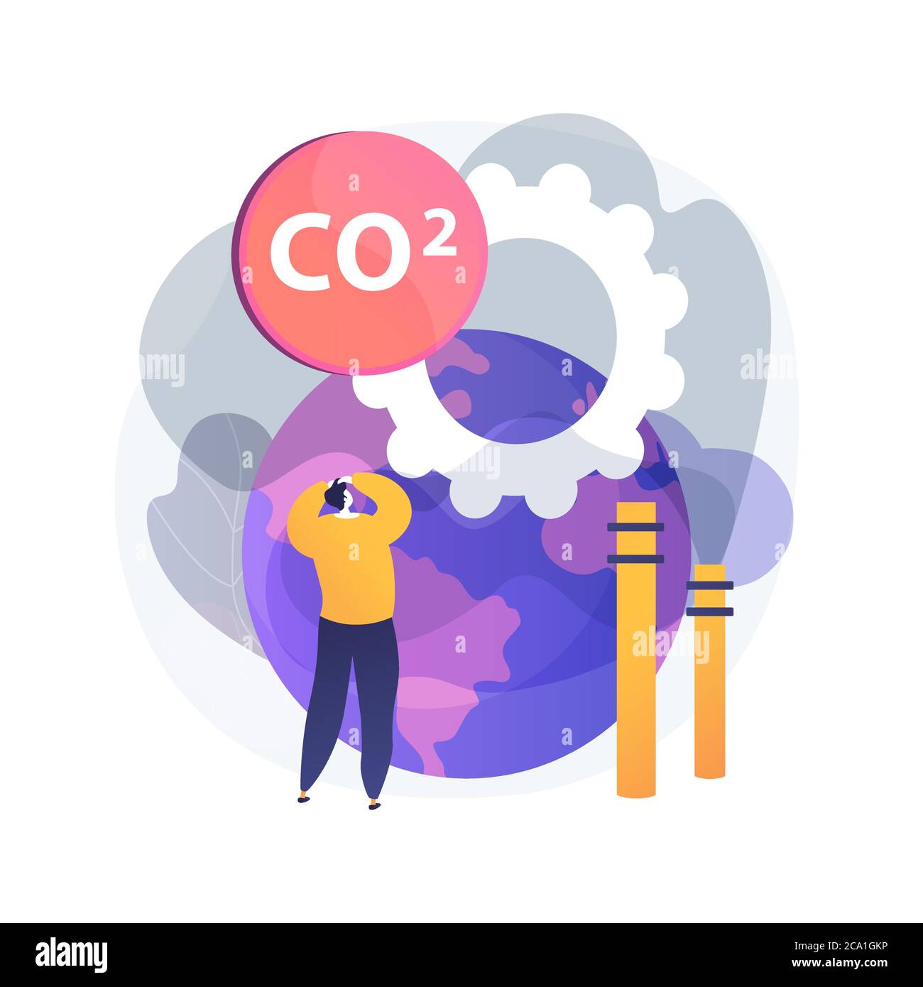 Global CO2 emissions abstract concept vector illustration Stock Vector ...