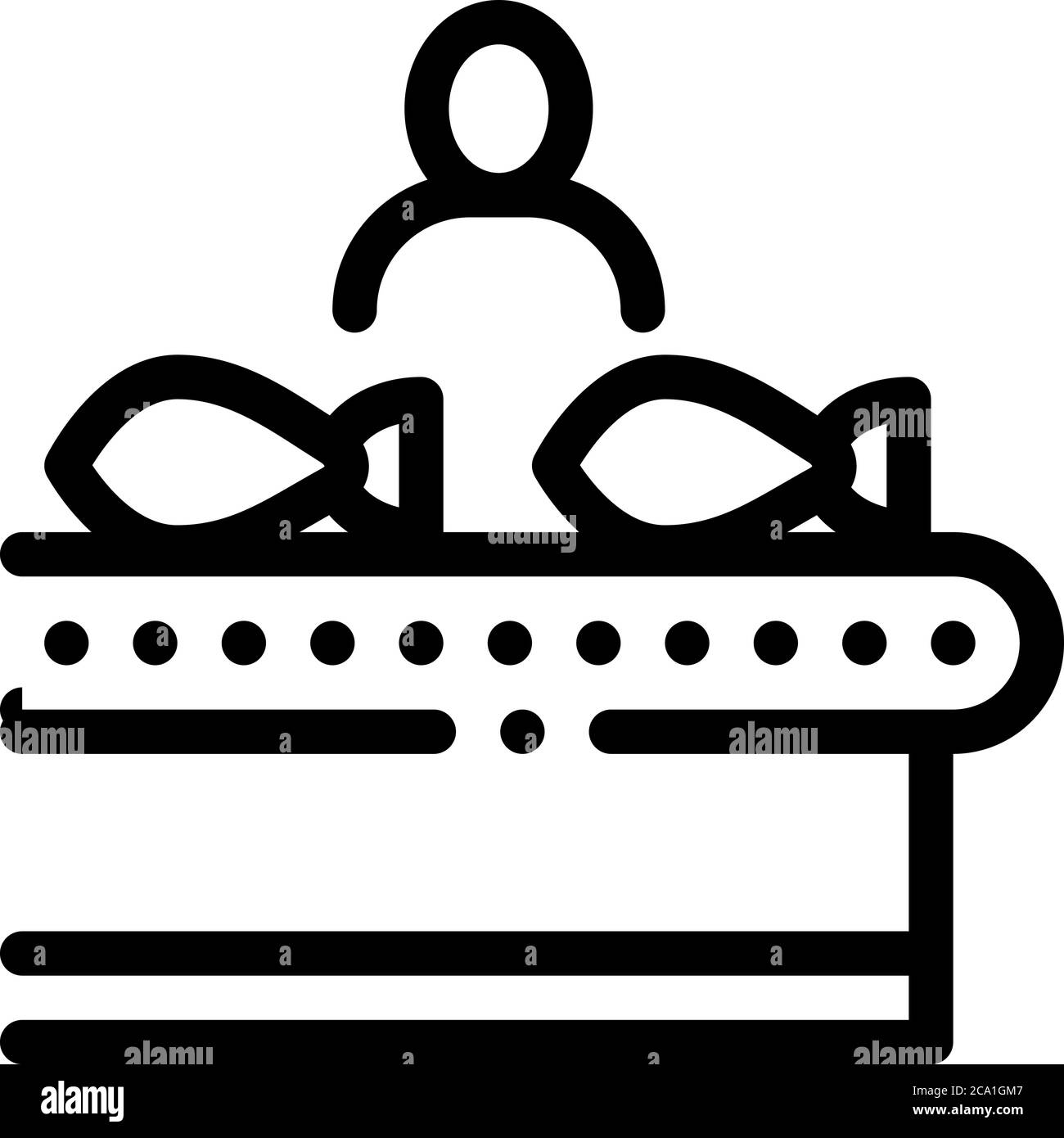 fish factory worker icon vector outline illustration Stock Vector Image ...