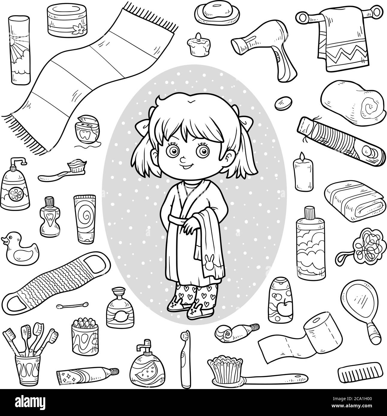Cartoon objects coloring page hi-res stock photography and images - Alamy