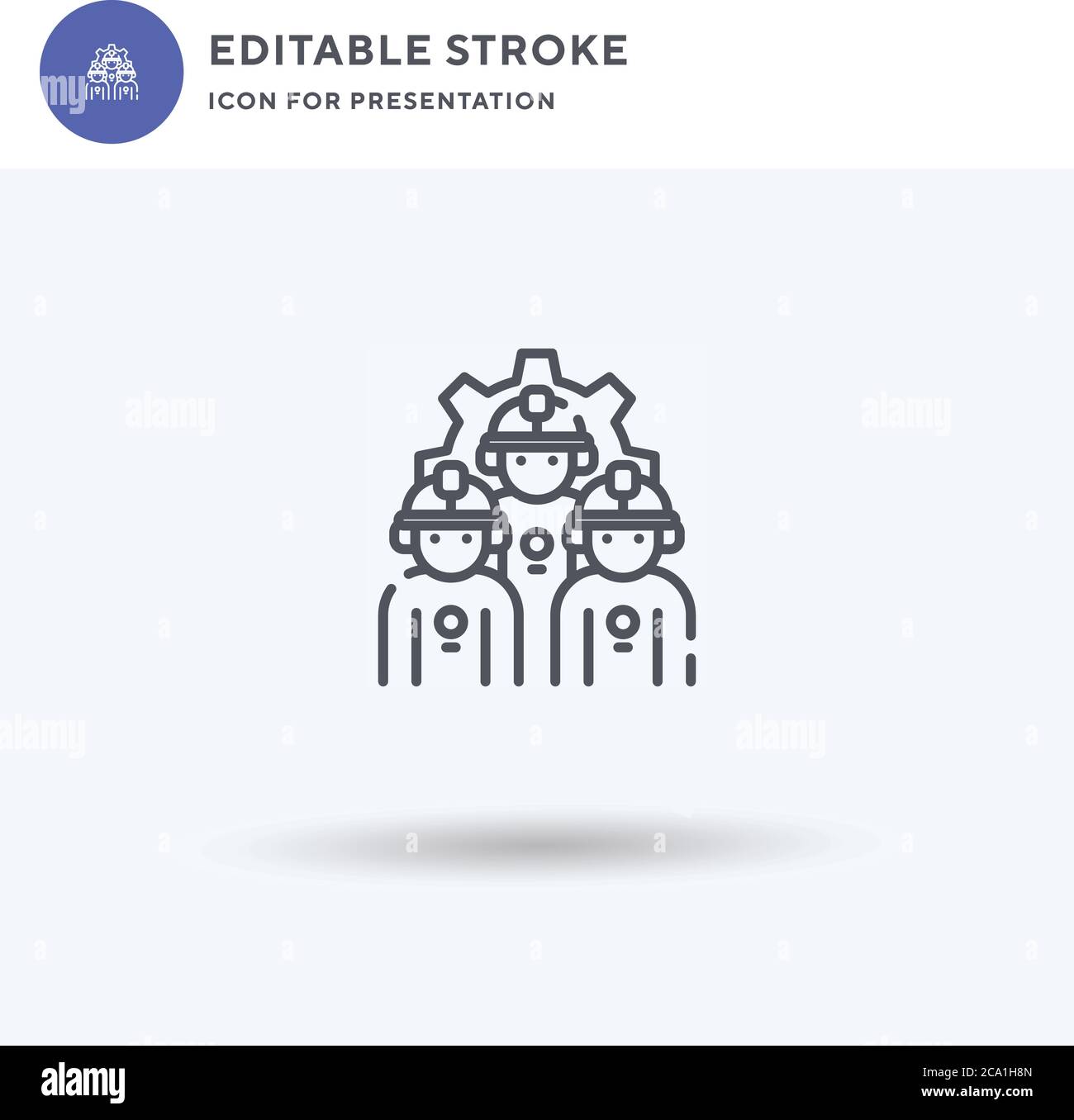 Workers icon vector, filled flat sign, solid pictogram isolated on ...