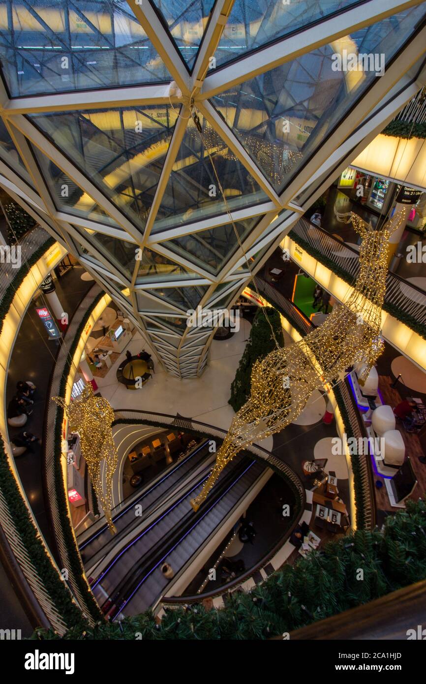 Indoor of the MyZeil shopping center in Frankfurt, Germany Stock Photo ...