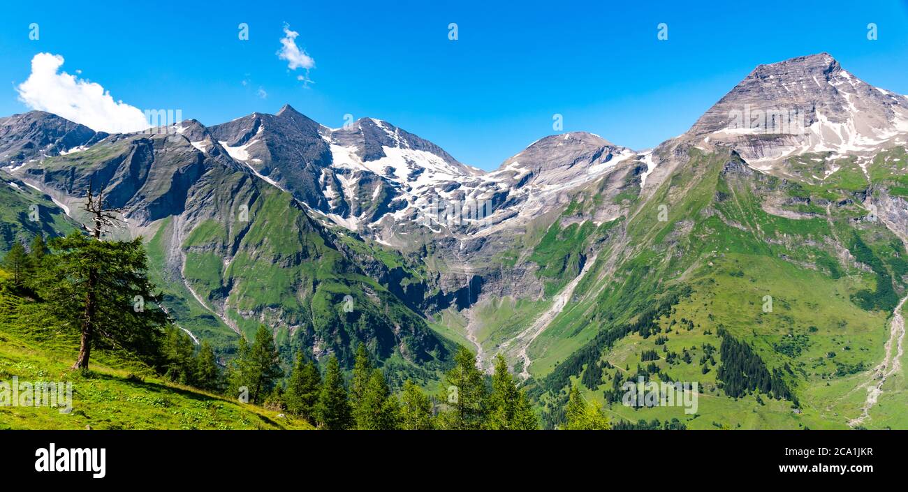 High mountains of Hohe Tauern around Grossglockner. Austrian Alps ...