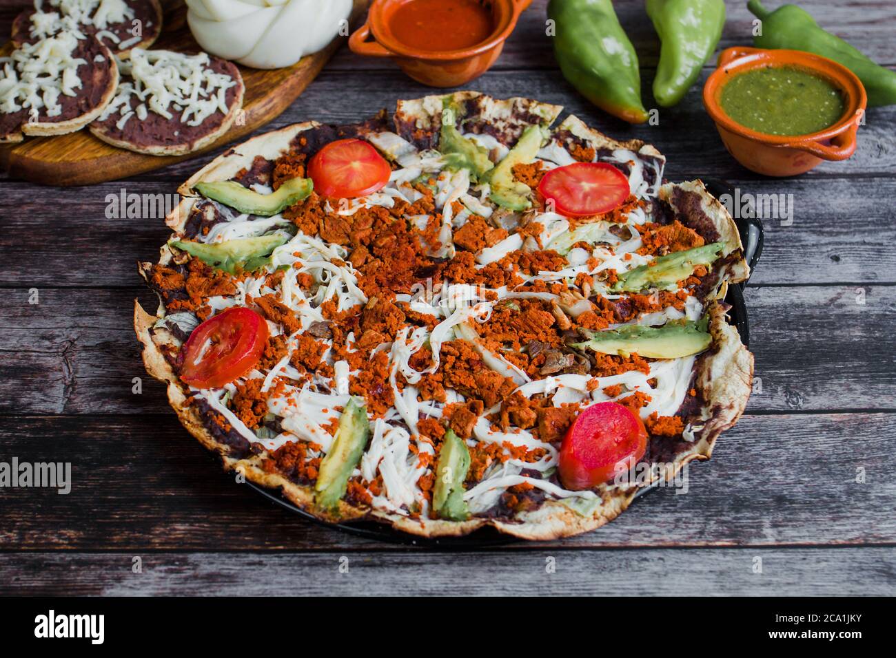 Tlayuda with cheese is A traditional Mexican food from Oaxaca Mexico ...