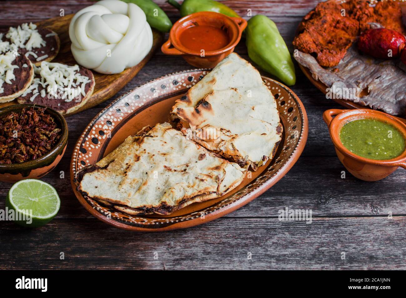 Tlayudas is A traditional Mexican food from Oaxaca Mexico Stock Photo ...