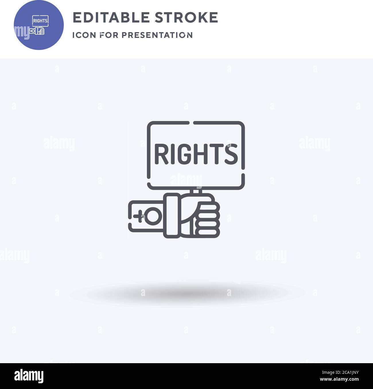 Rights icon vector, filled flat sign, solid pictogram isolated on white ...