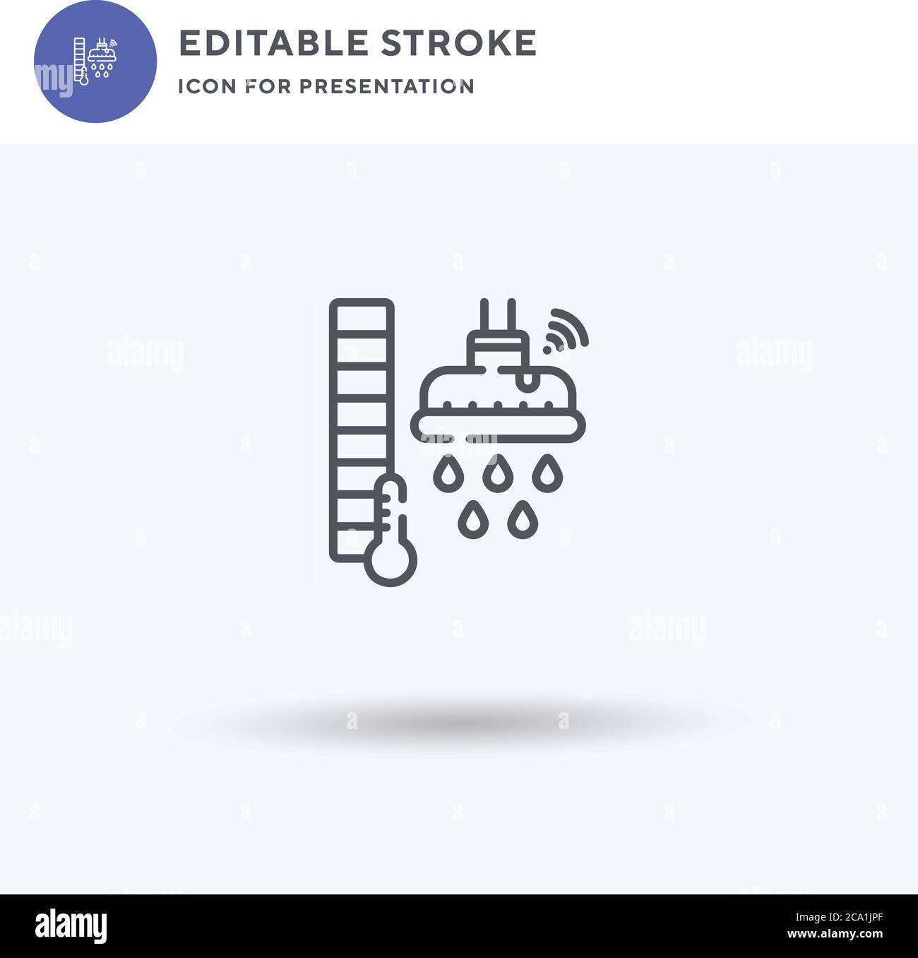 Water Temperature icon vector, filled flat sign, solid pictogram ...