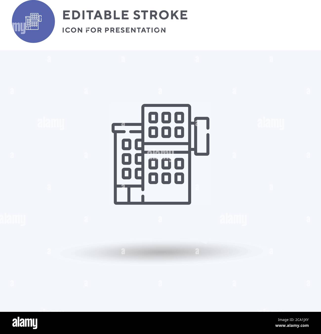 Hotel icon vector, filled flat sign, solid pictogram isolated on white ...