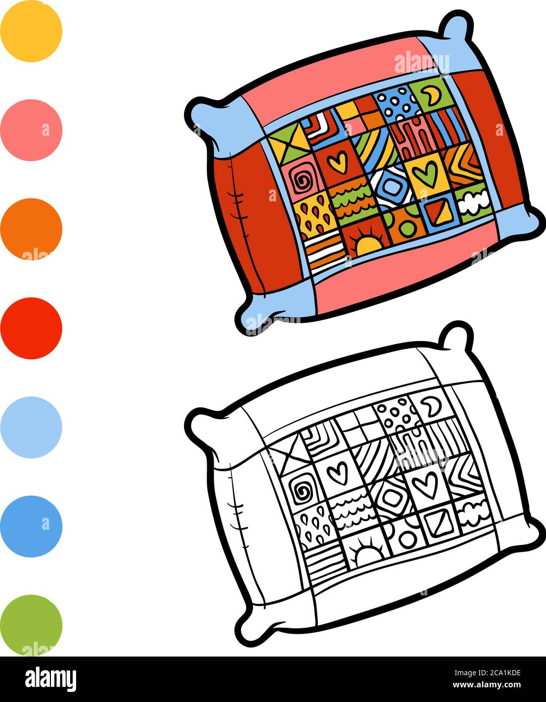 Coloring book for children, Pillow Stock Vector Image & Art - Alamy