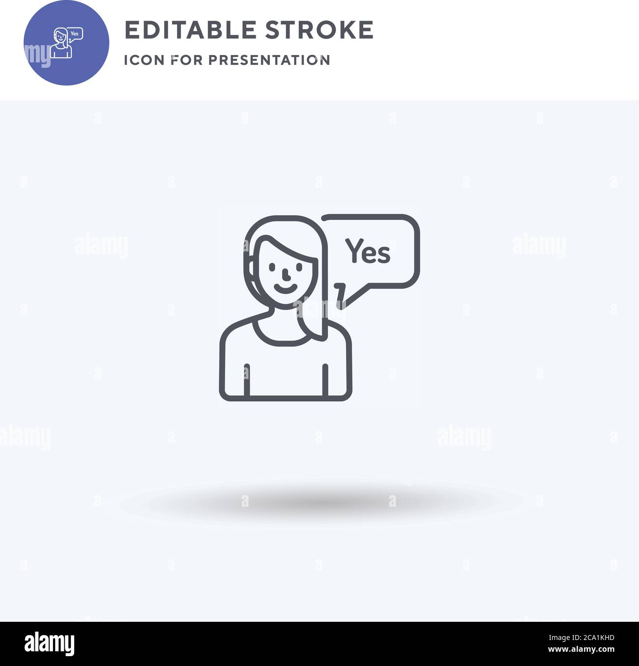 Answer icon vector, filled flat sign, solid pictogram isolated on white ...