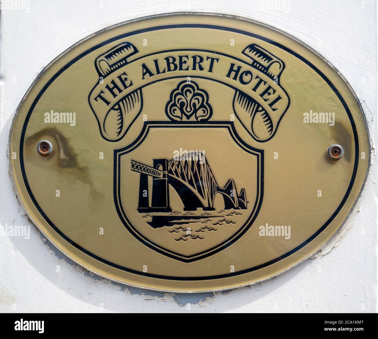 Albert Hotel sign, North Queensferry, Fife, Scotland, UK Stock Photo ...