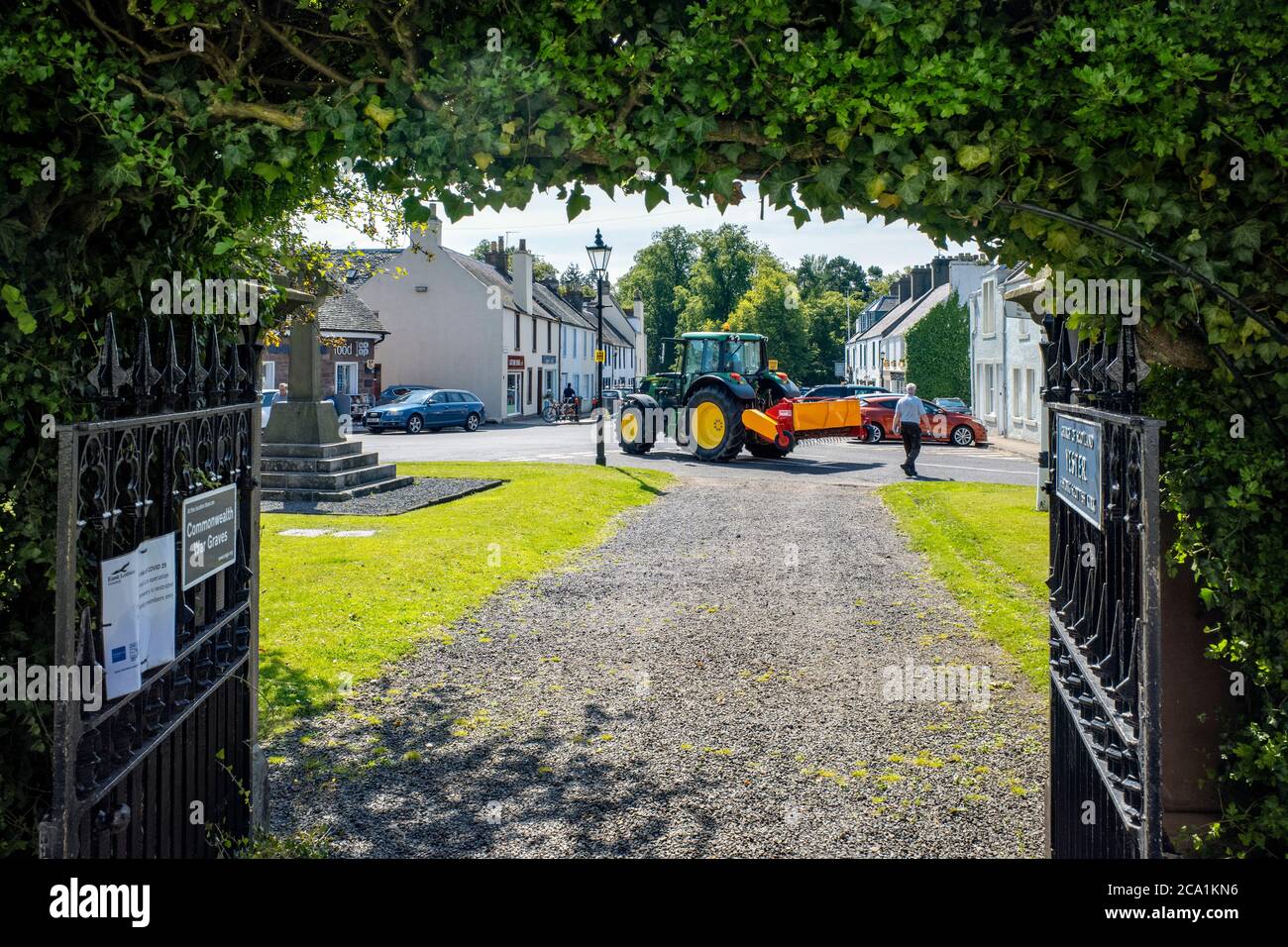 Gifford from the gates of Yester Parish Church, East Lothian, Scotland ...
