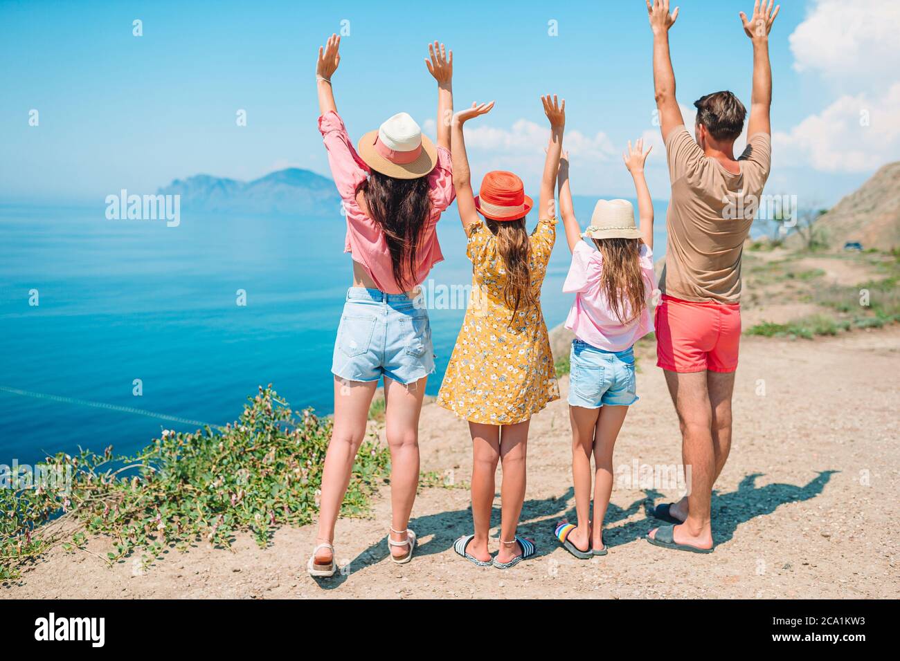 Happy family on vacation in the mountains Stock Photo - Alamy