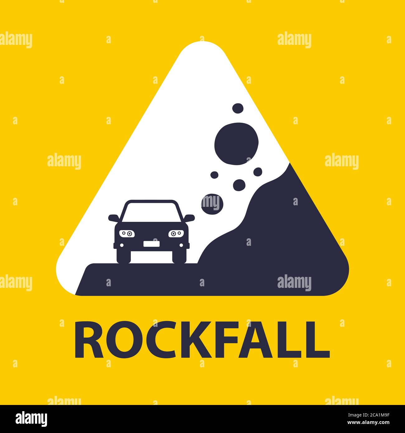 Rock fall protection road Stock Vector Images - Alamy