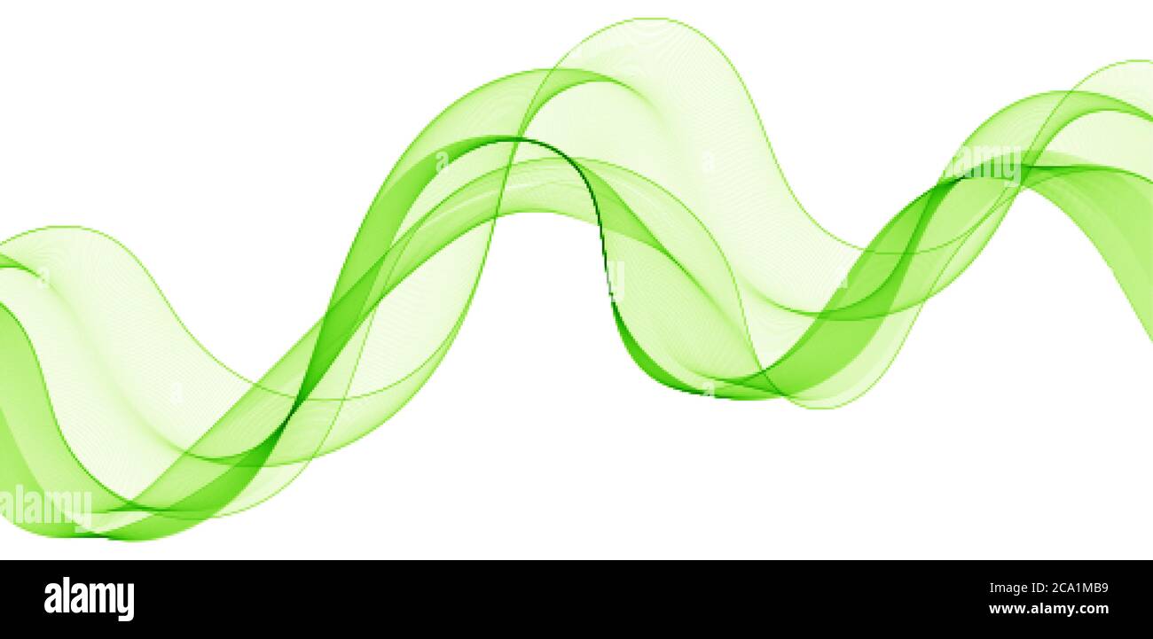 Green abstract wave isolated on white background. Advertising layout ...
