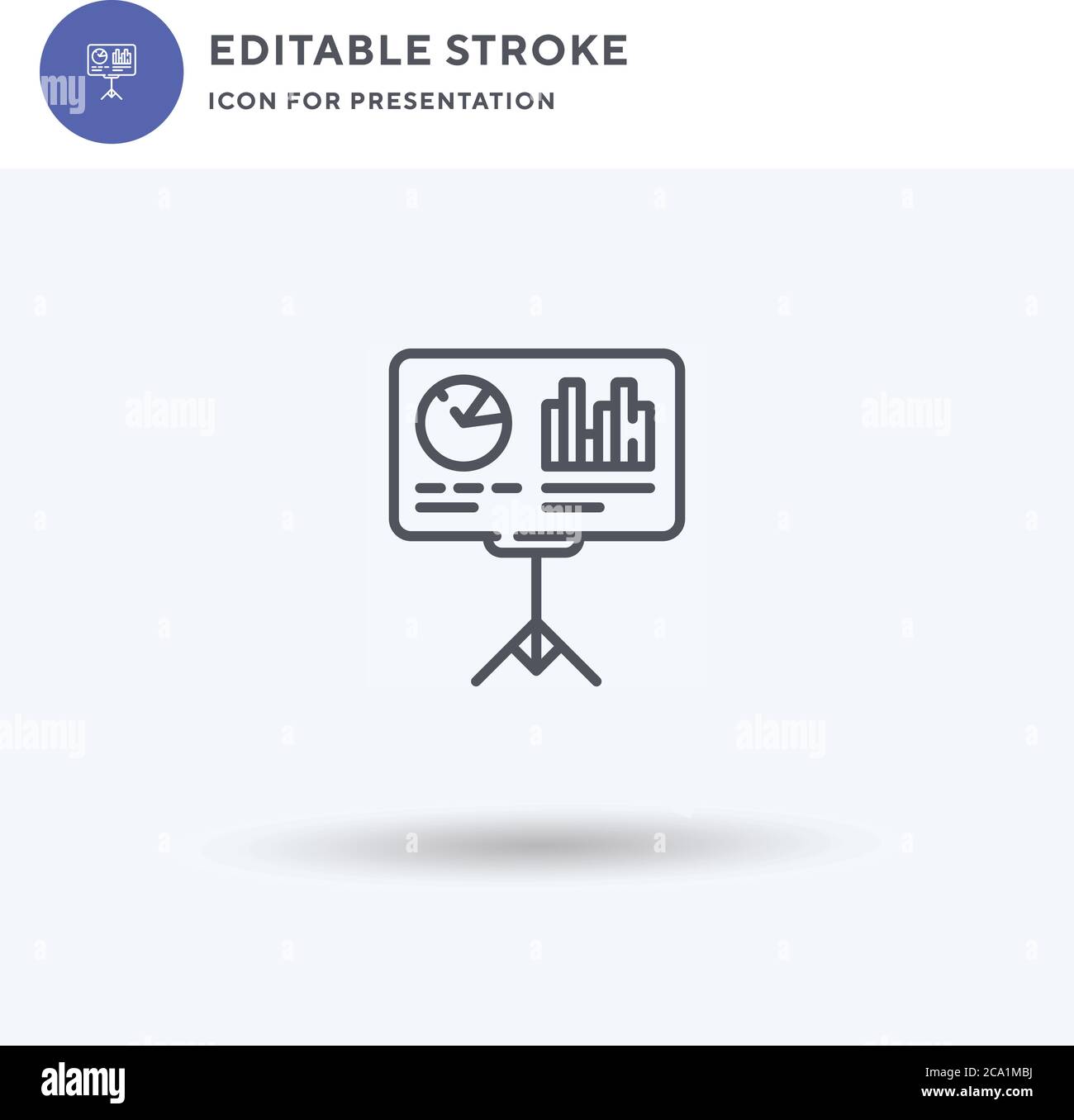Presentation icon vector, filled flat sign, solid pictogram isolated on ...