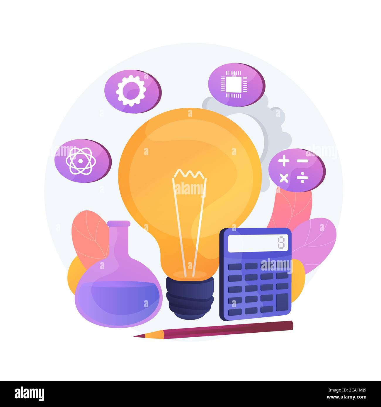 Bulb light pencil gear Stock Vector Images - Alamy