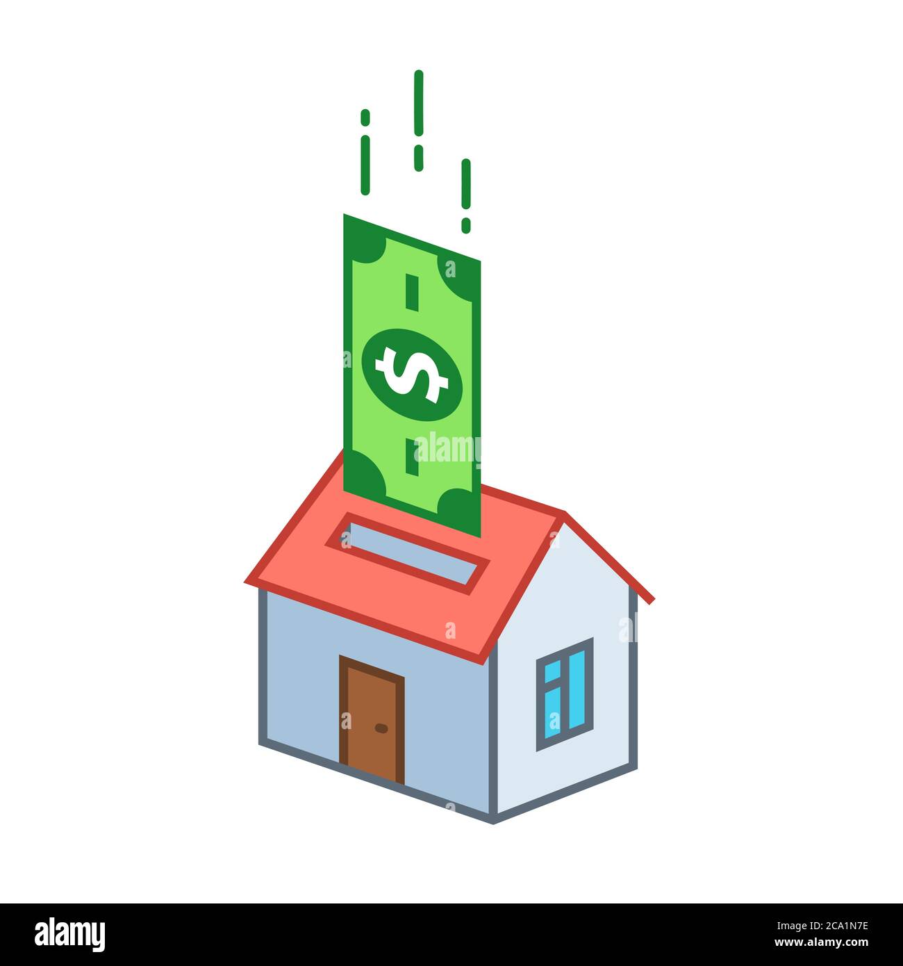 piggy bank house icon. invest in real estate. flat vector illustration ...