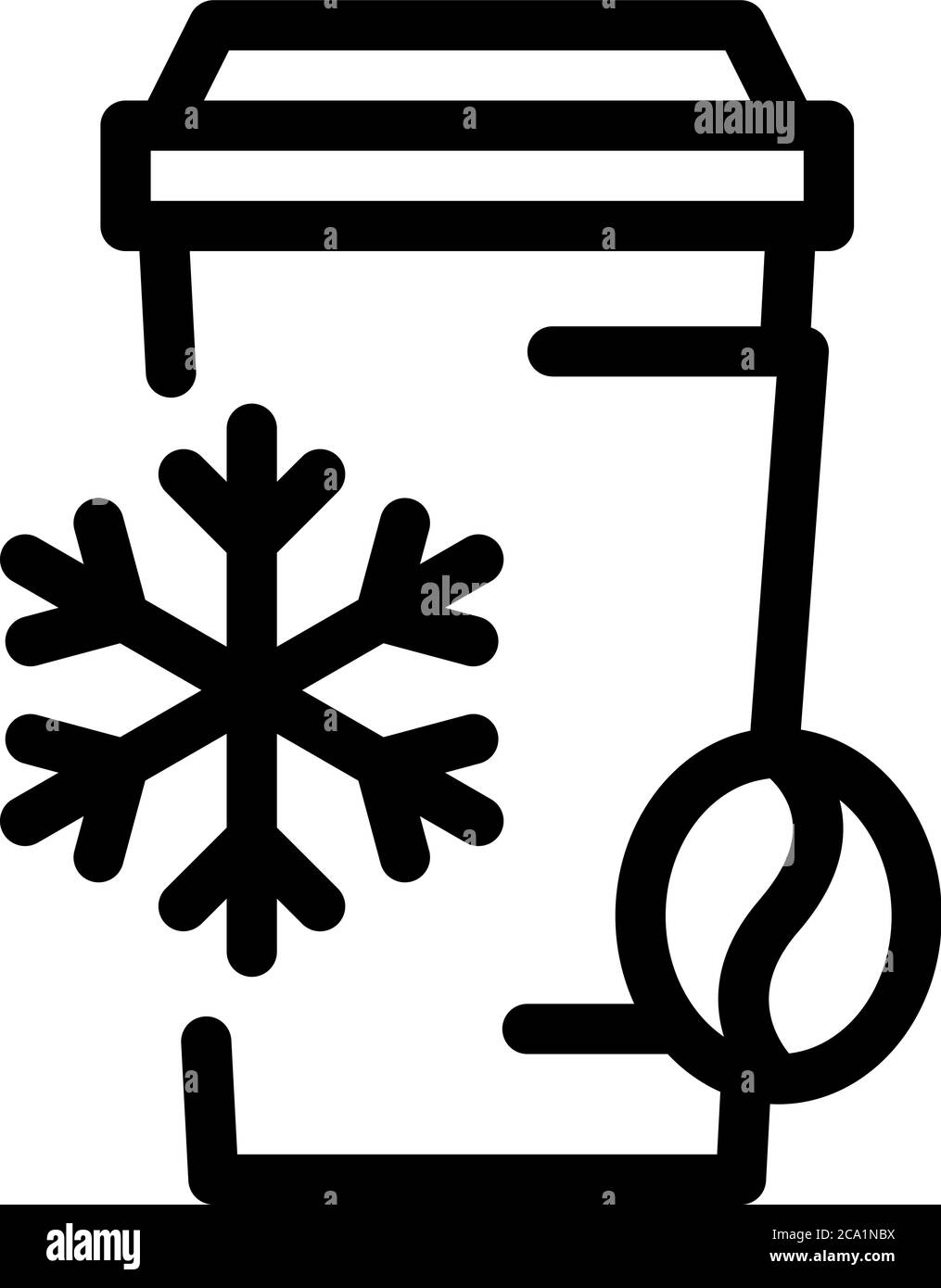 cold coffee cup icon vector outline illustration Stock Vector Image ...