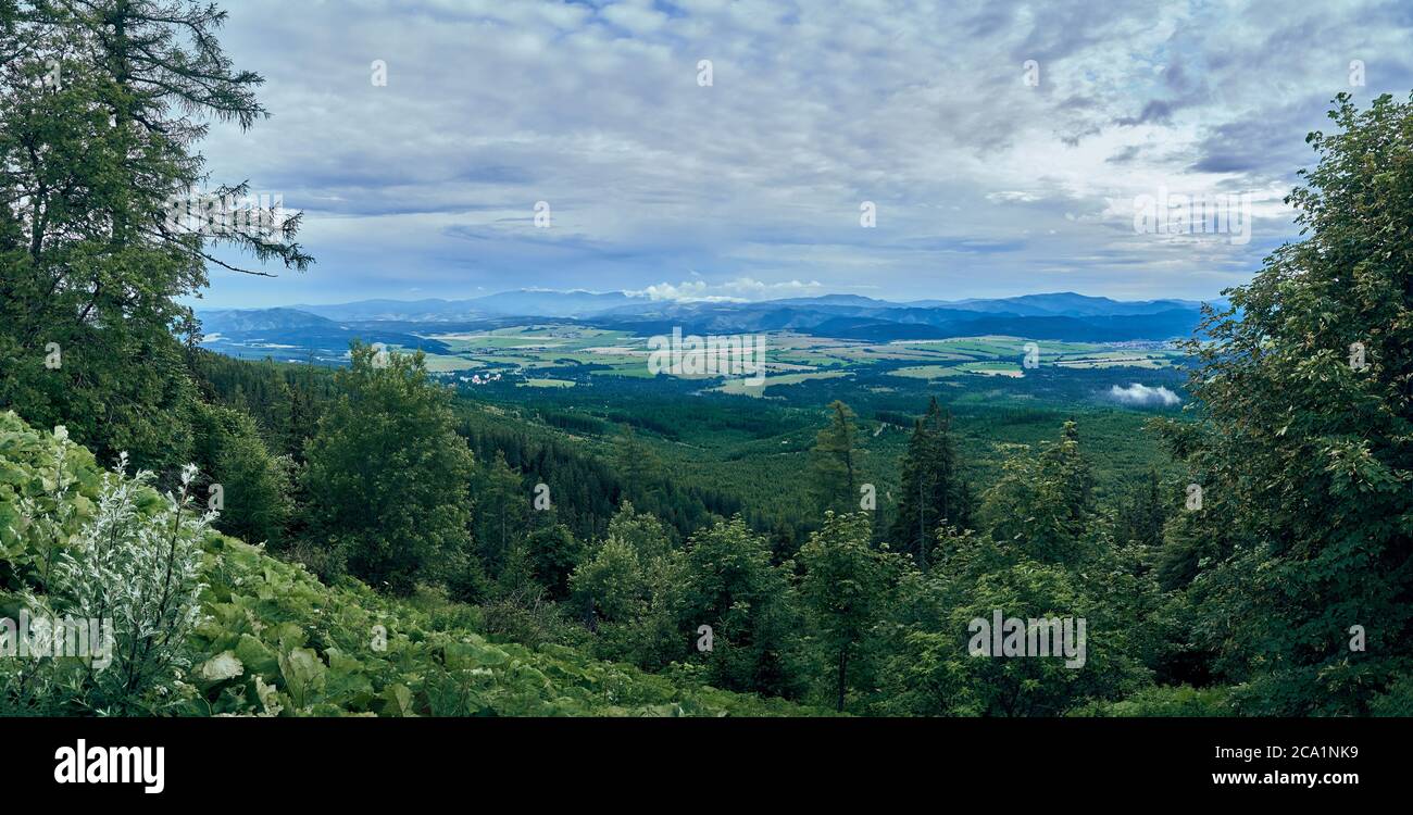 Beautiful panoramic aerial drone view of mountain in National Park High ...