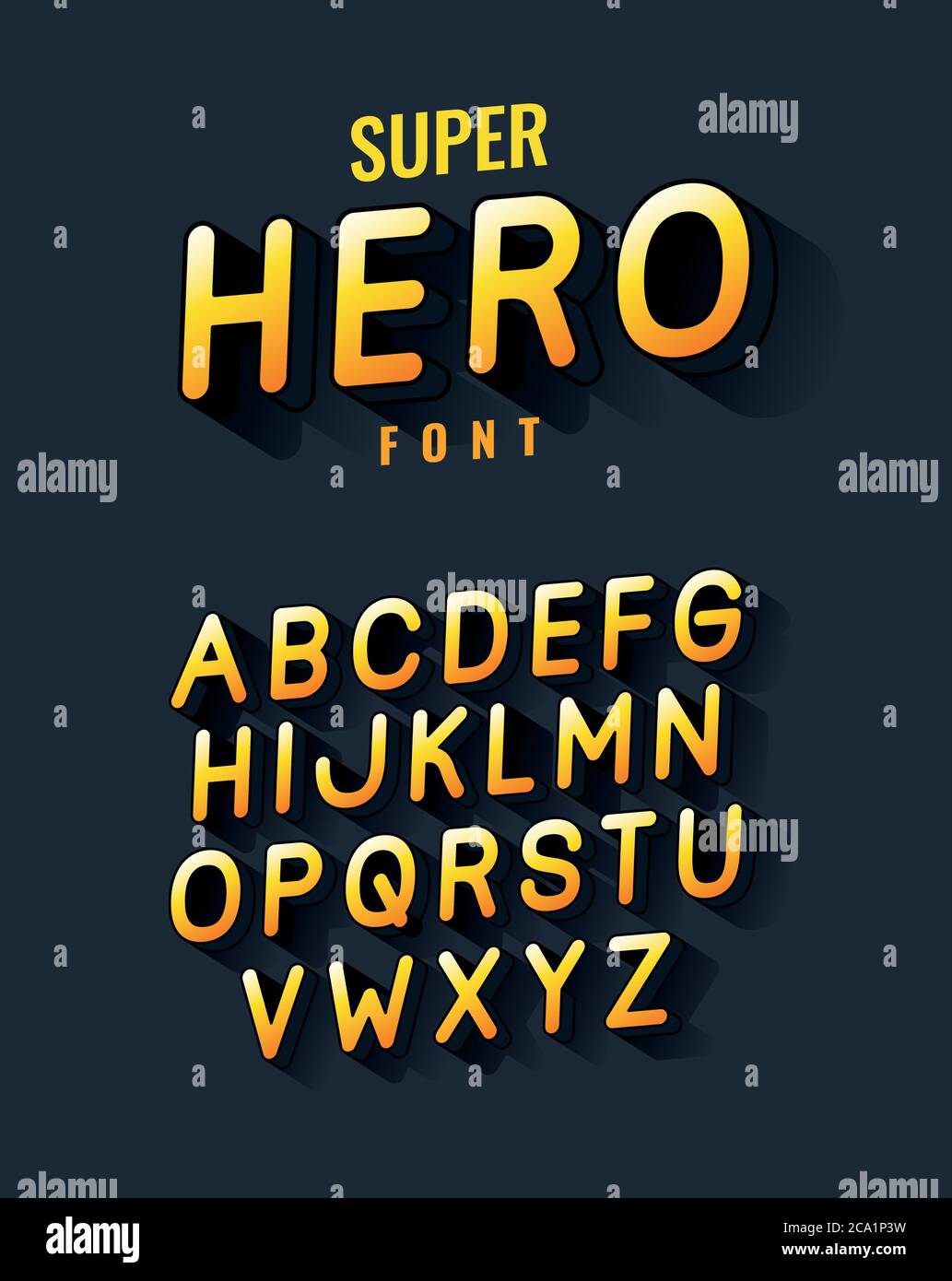 super hero font and alphabet design, typography retro and comic theme ...