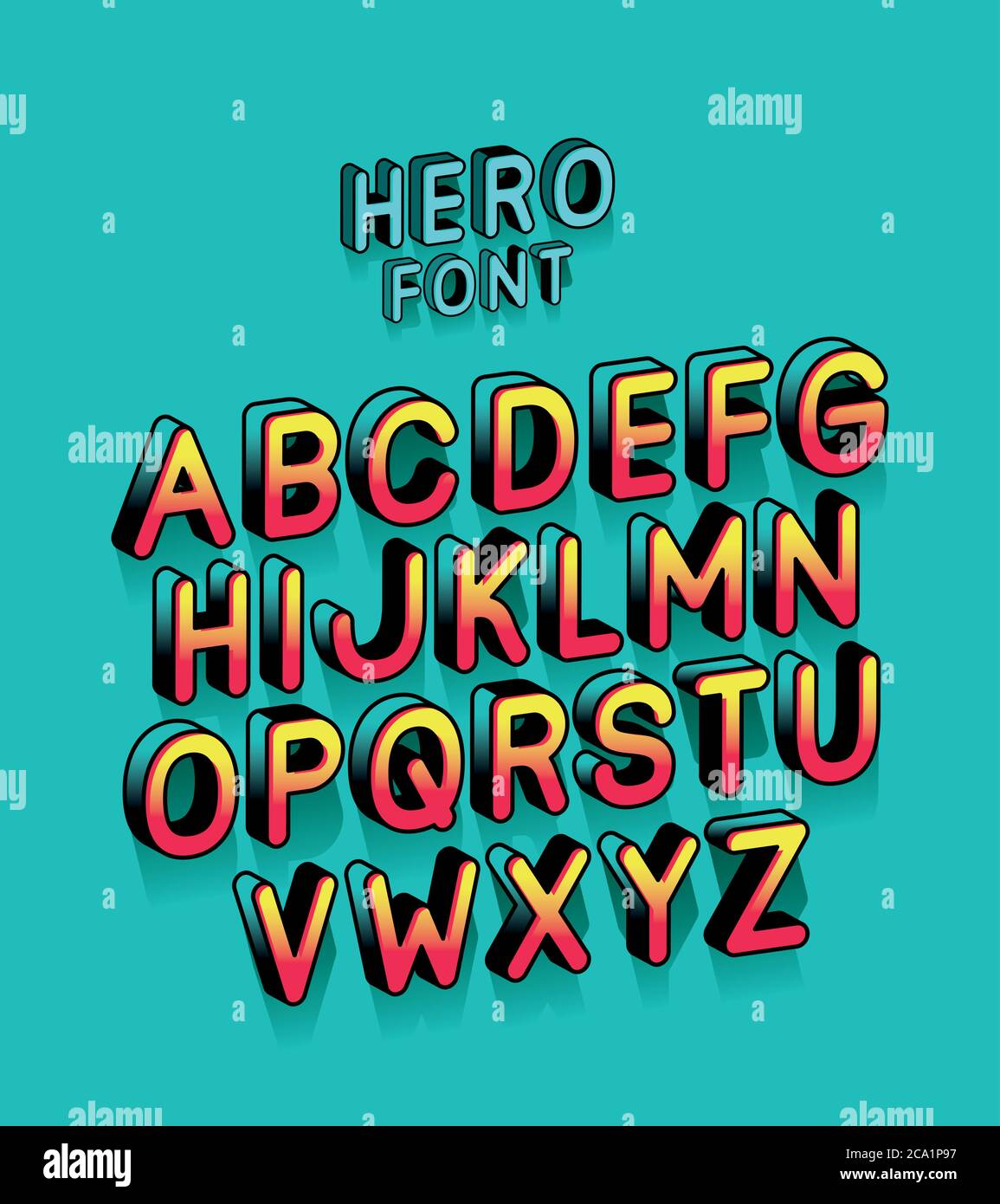 super hero font and alphabet design, typography retro and comic theme ...