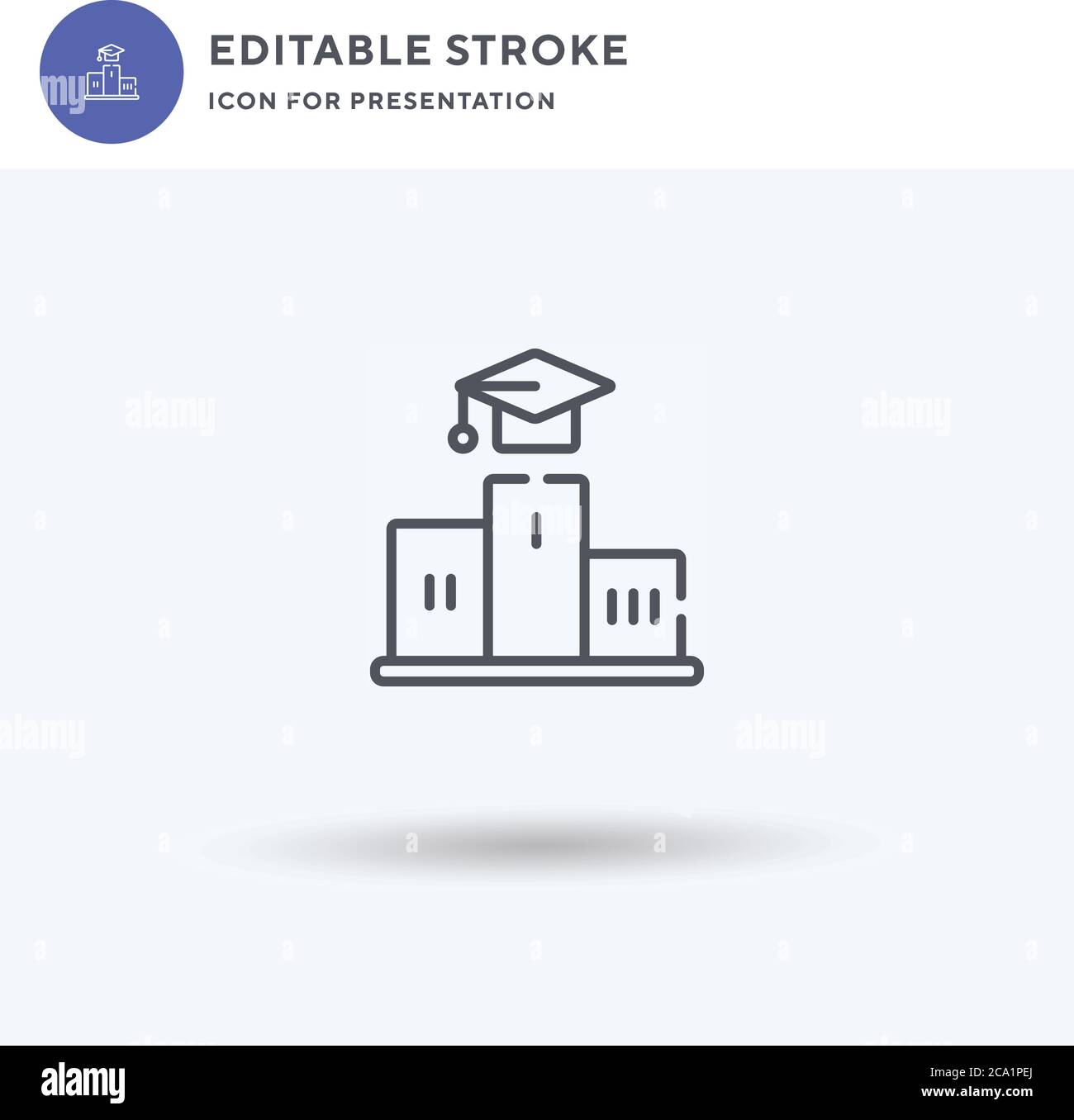 Graduated icon vector, filled flat sign, solid pictogram isolated on ...