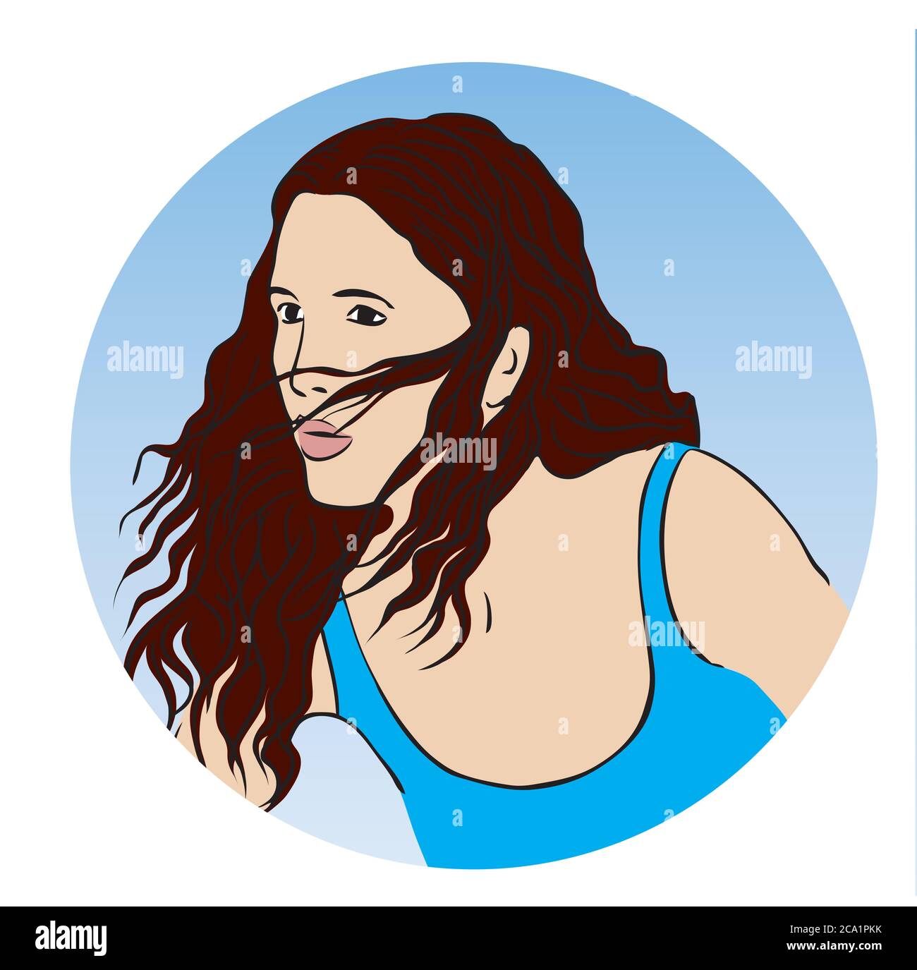 Face dark woman Stock Vector Images - Alamy