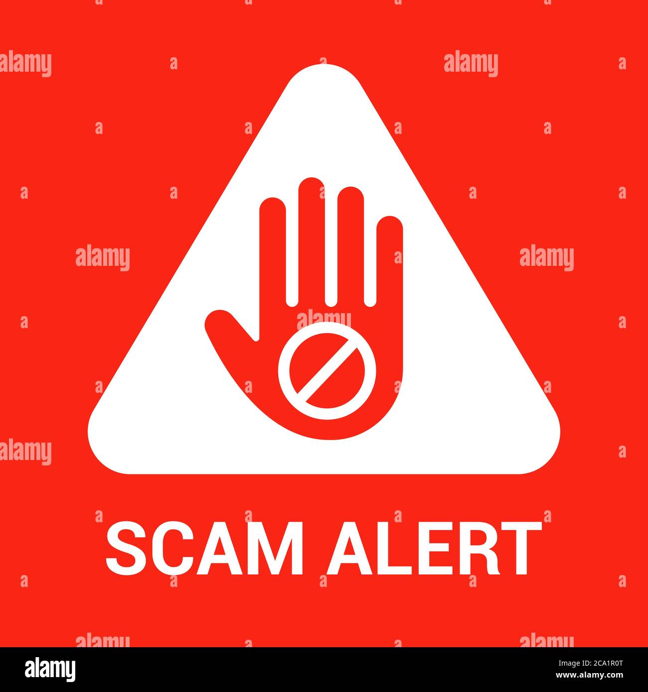 fraud warning. hand gesture of a stopping user from hackers. flat ...