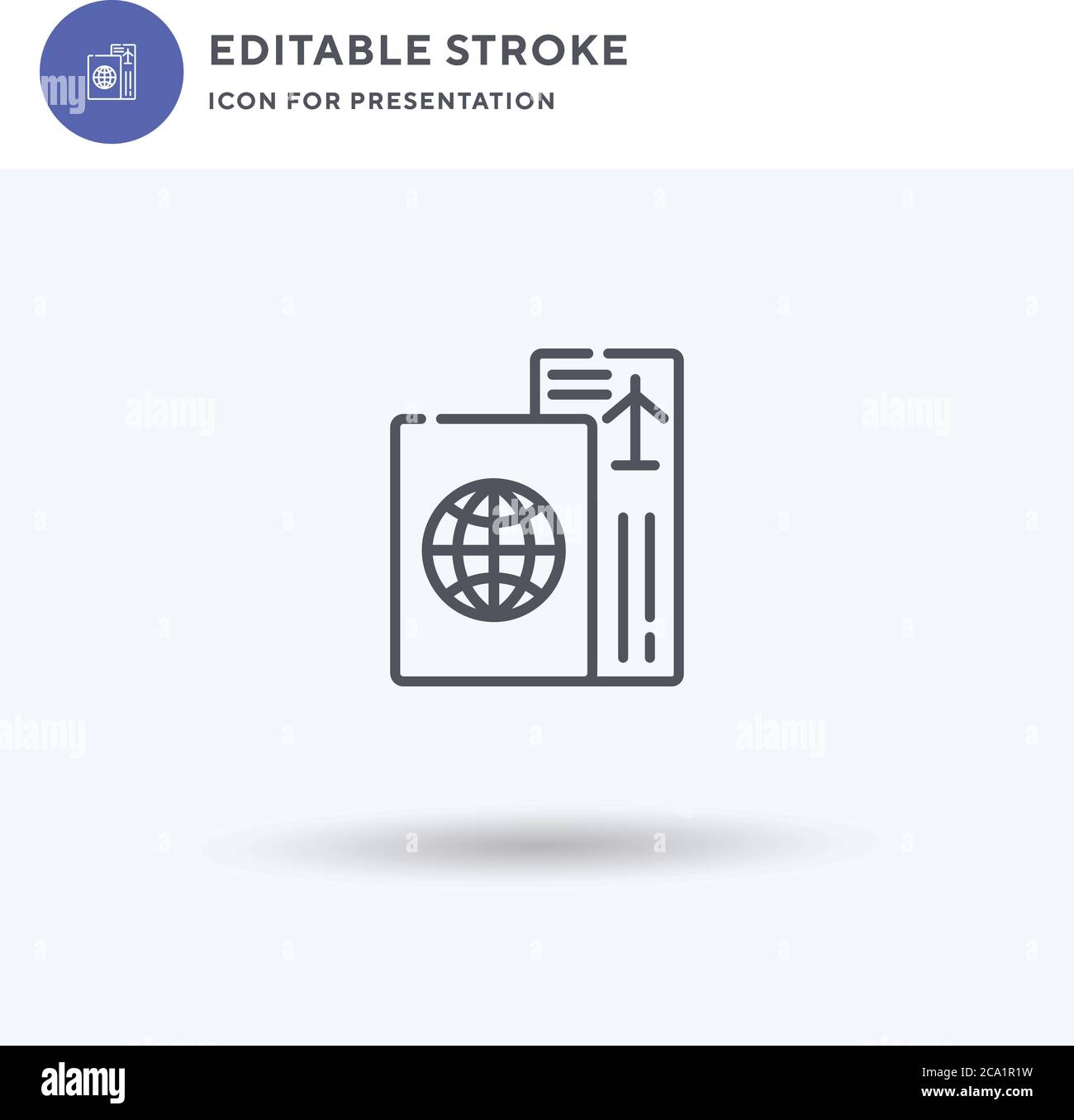 Passport icon vector, filled flat sign, solid pictogram isolated on ...