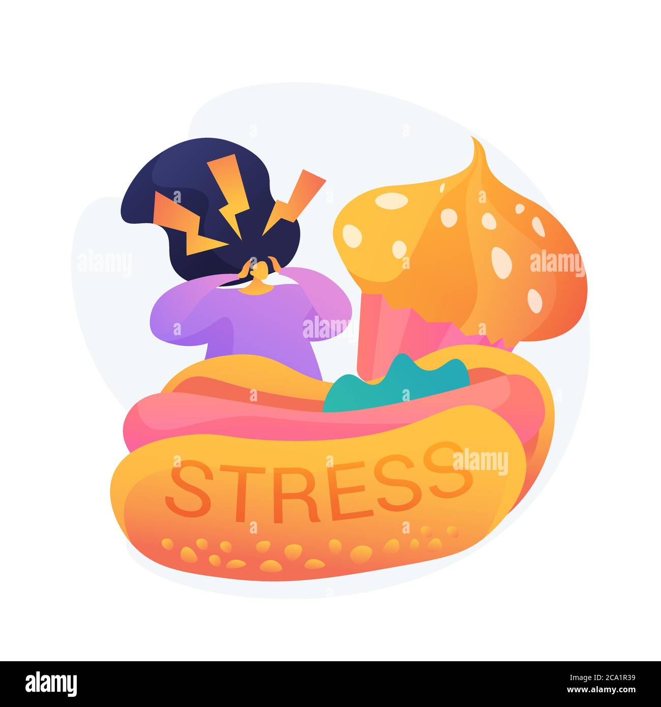 Stress eating vector concept metaphor Stock Vector Image & Art - Alamy