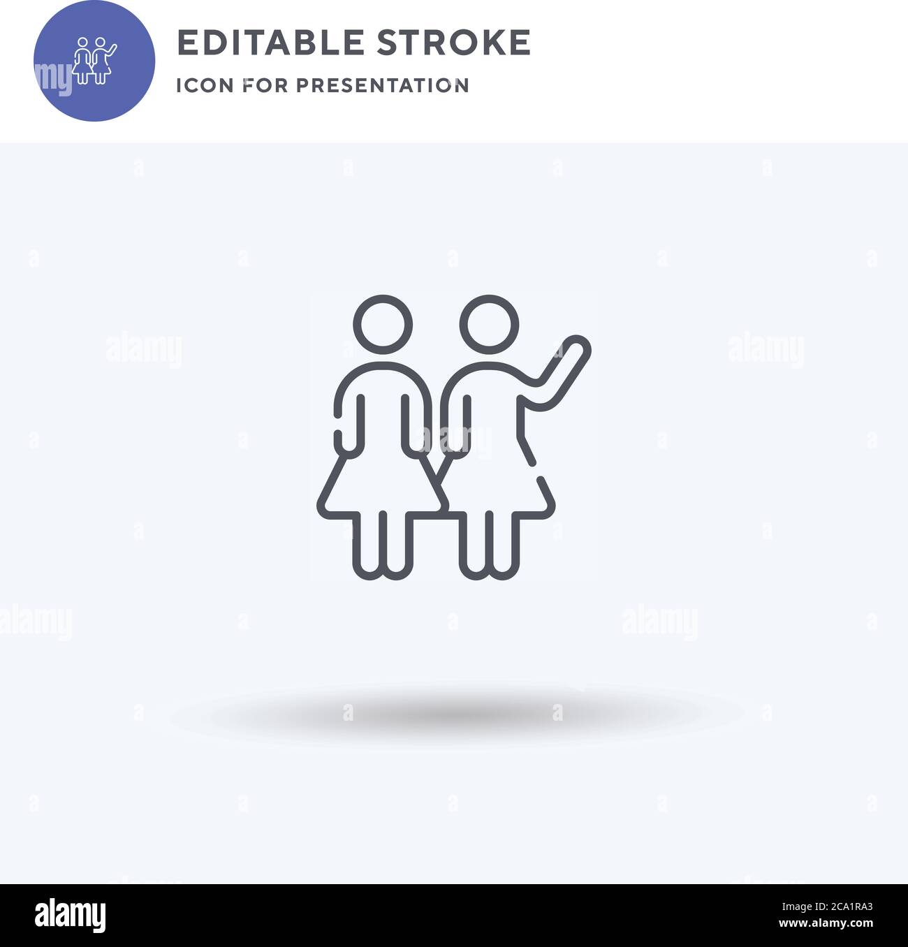 Sister icon vector, filled flat sign, solid pictogram isolated on white ...