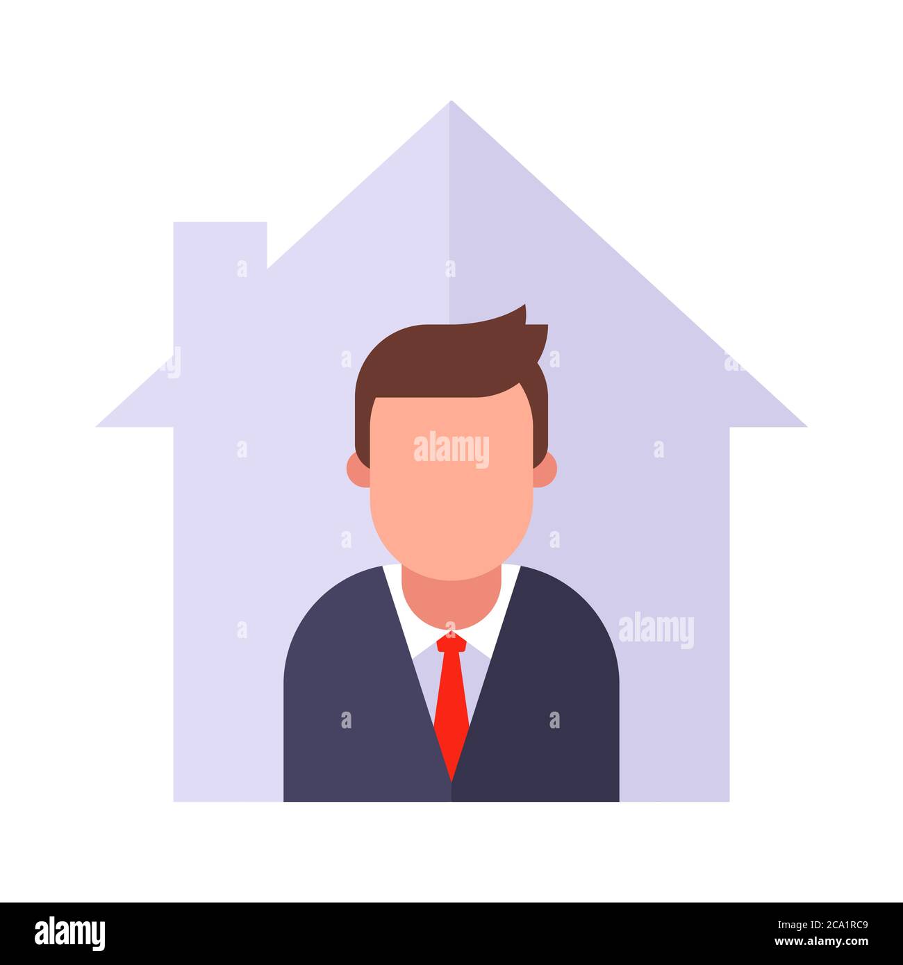 work from home. man on self-isolation. Flat character vector ...