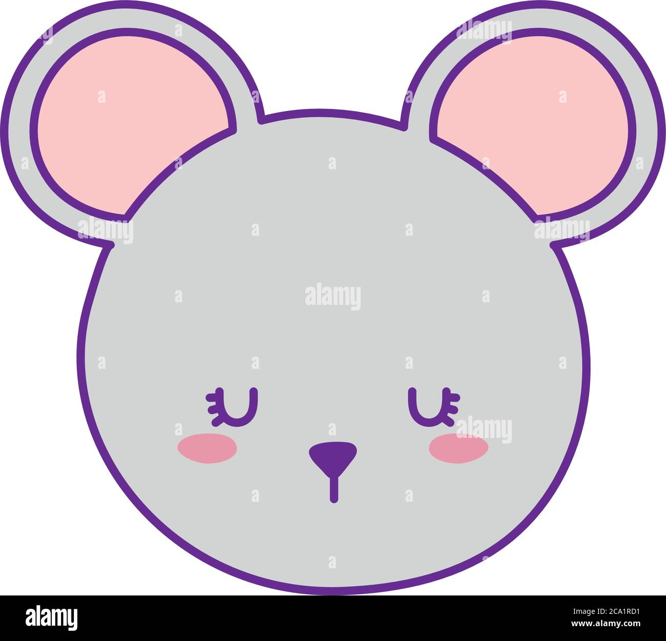 Cute mouse face cartoon line and fill style icon design, Animal zoo ...